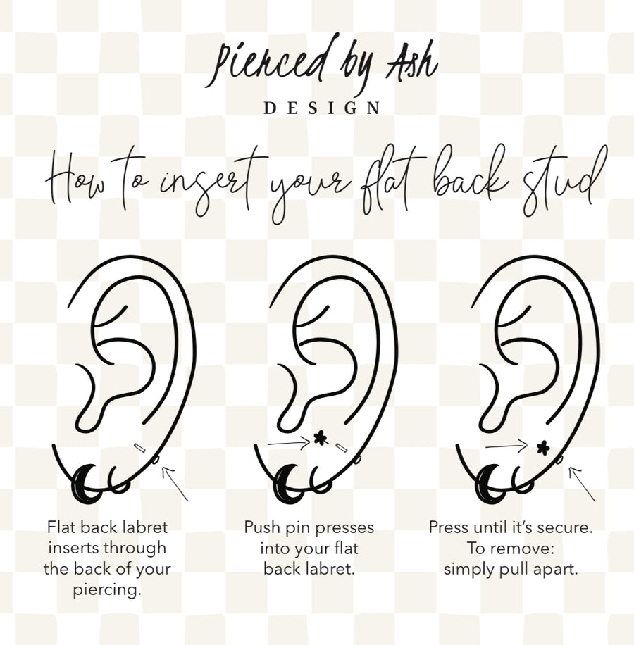 High Quality Hypoallergenic, Flat back earrings, Comfortable Jewelry ...